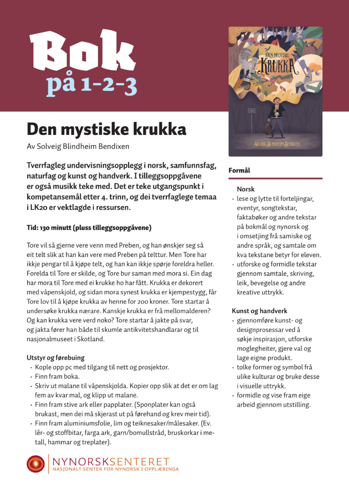 Bok på 1-2-3: Den mystiske krukka - Nynorsksenteret